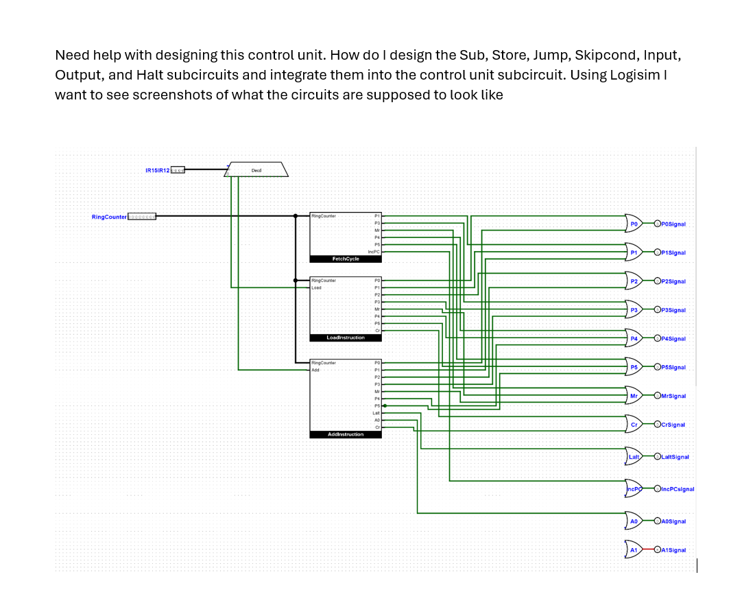 Need help with designing this control unit. How do I | Chegg.com
