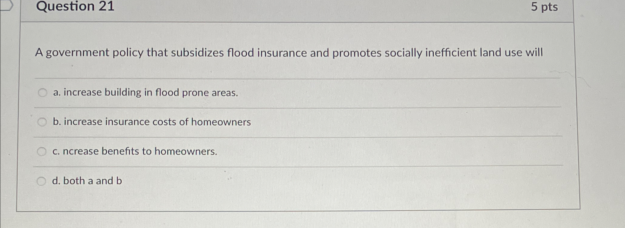 Solved Question 215 ﻿ptsA government policy that subsidizes | Chegg.com