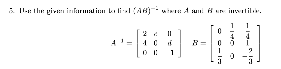 Using the fact that A and B are invertible n x n | Chegg.com
