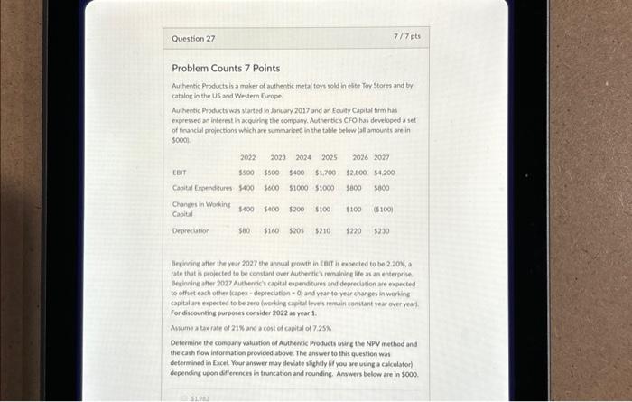 Solved Problem Counts 7 Points Authentic Products is a maker | Chegg.com