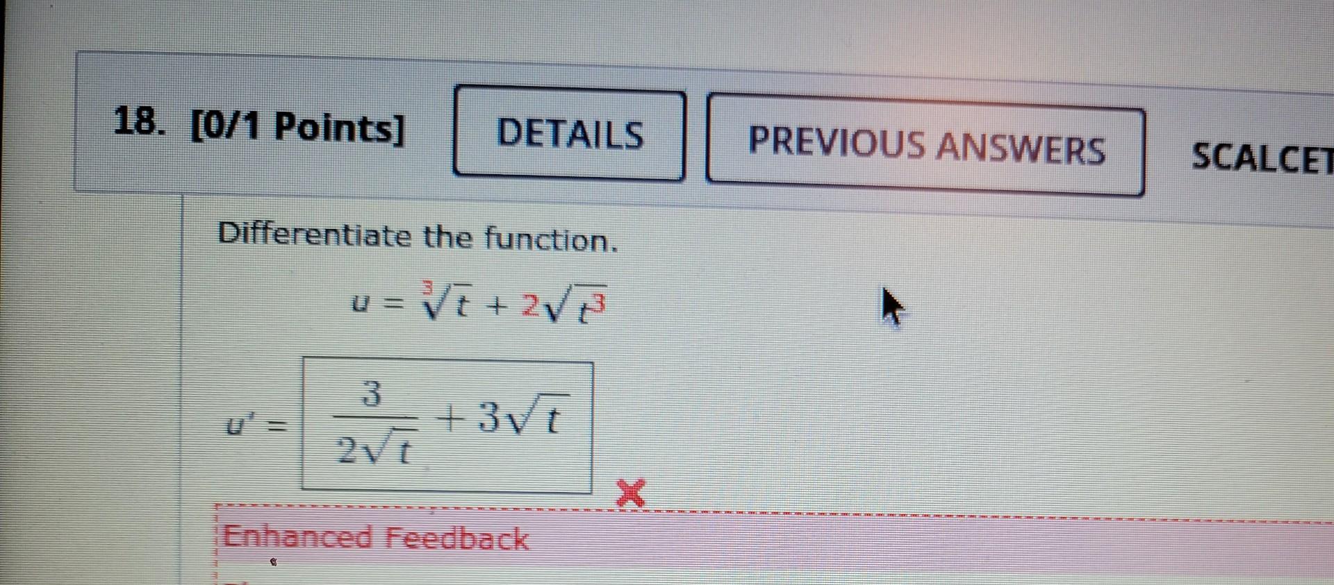 Solved Differentiate the function. y = 3e* + 3 Vx علم ا ن ( | Chegg.com