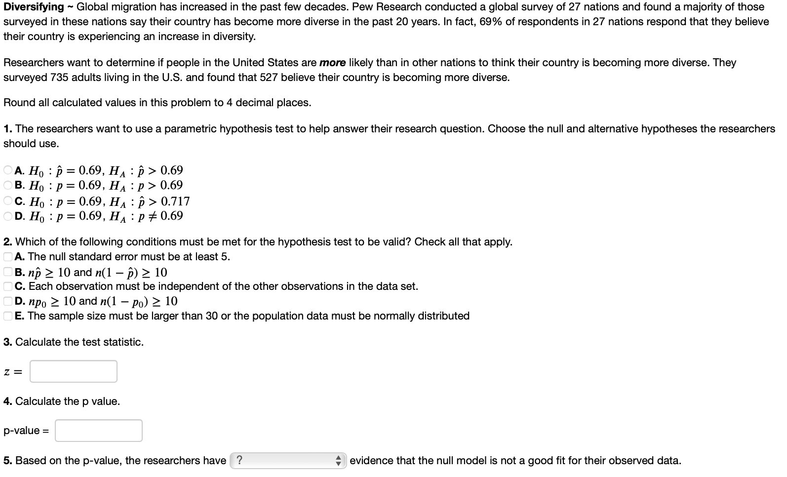 Solved Diversifying Global migration has increased in the | Chegg.com
