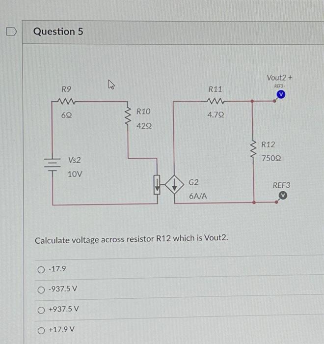 Solved Calculate voltage across resistor R12 which is Vout2. | Chegg.com