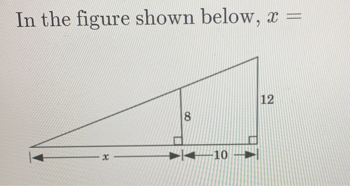 Solved In the figure shown below, x = 12 10 → | Chegg.com