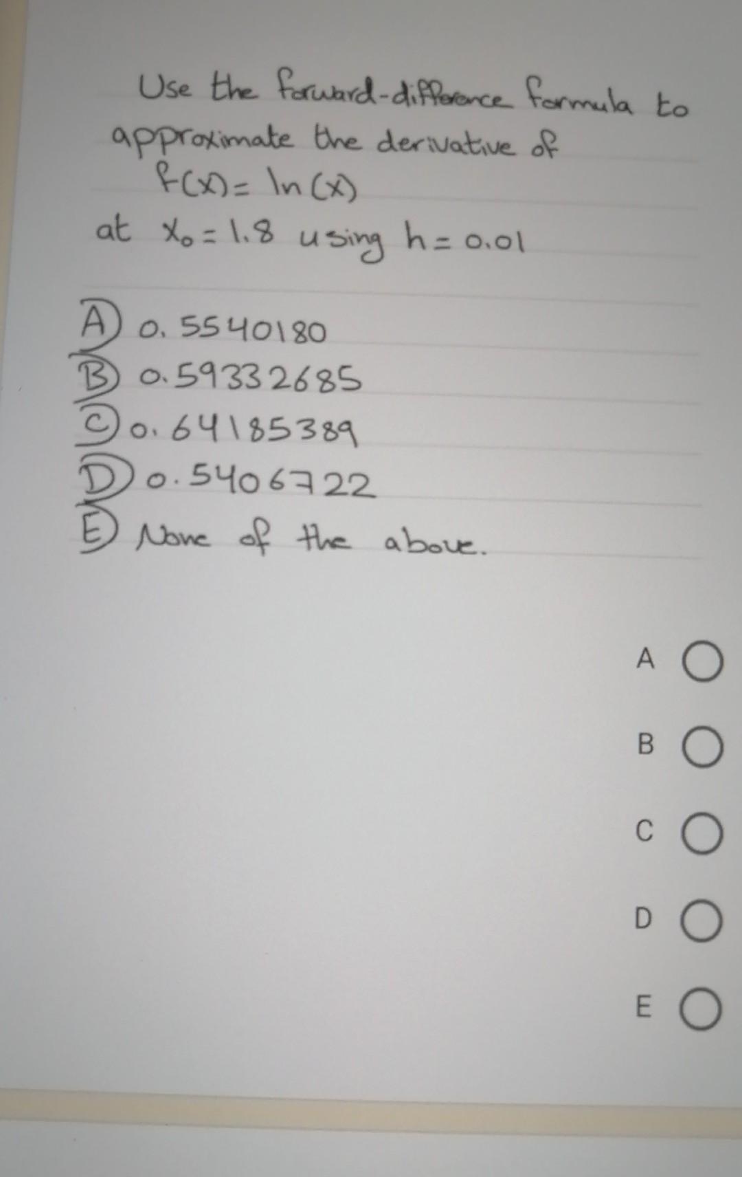 Solved Use the forward-difference formula to approximate the | Chegg.com