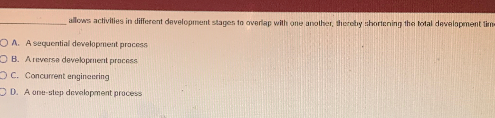 Solved allows activities in different development stages to | Chegg.com