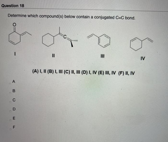 Solved Question 18 Determine which compound(s) below contain | Chegg.com