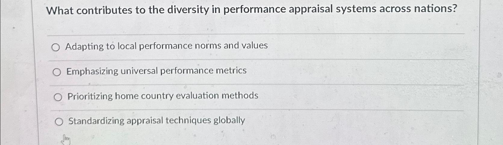 Solved What contributes to the diversity in performance | Chegg.com