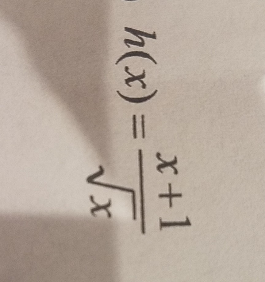 Solved h(x) = x +1 x | Chegg.com