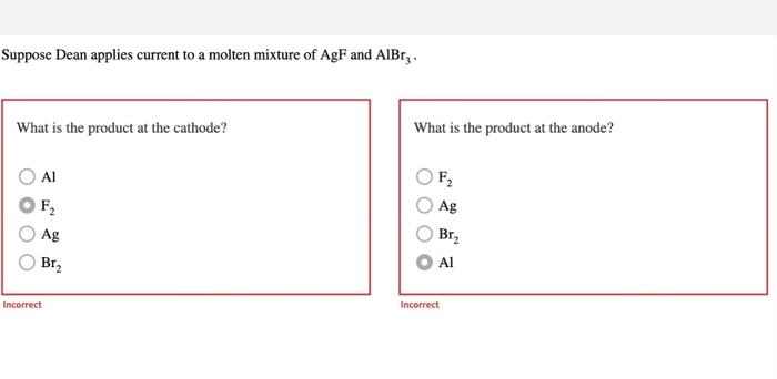 Solved Suppose Dean applies current to a molten mixture of | Chegg.com