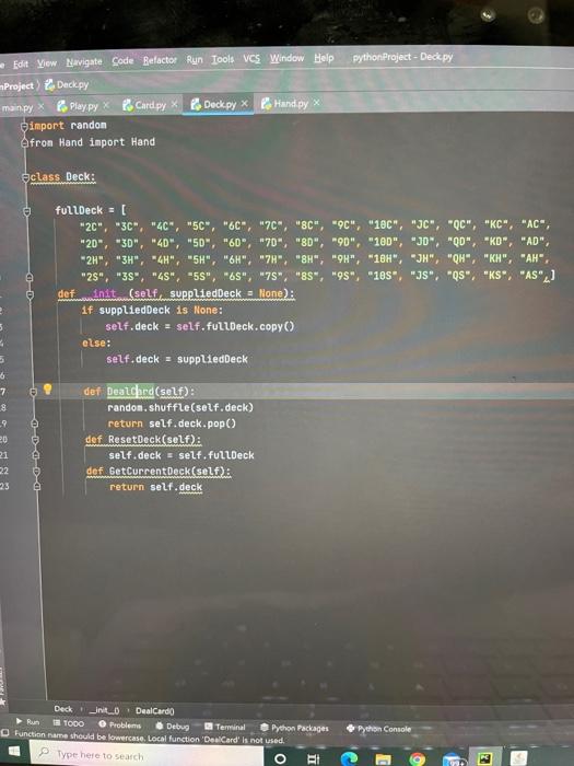 Solved main x C: dect\venv\Scripts\python.exe C:\Users\cheyo | Chegg.com