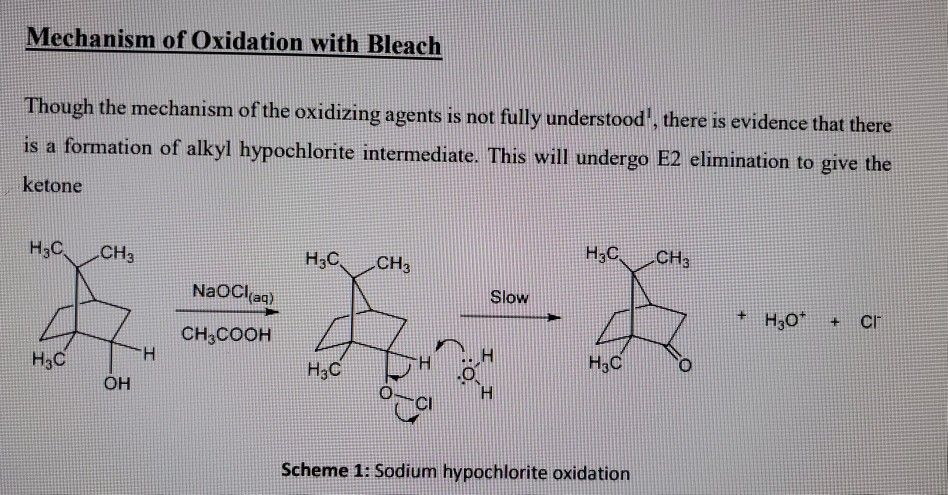 Solved Nalmul S So Oxidation with Bleach H3C CH 3 H₂O. CH3 | Chegg.com