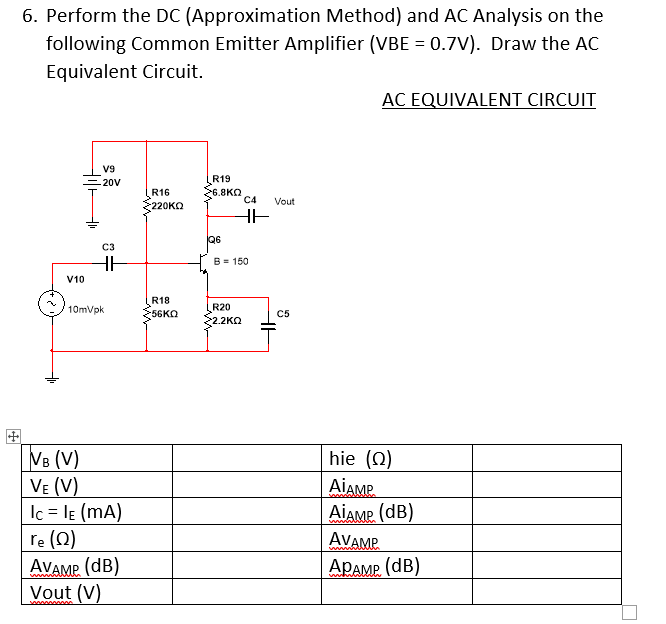Solved Perform the DC (Approximation Method) ﻿and AC | Chegg.com
