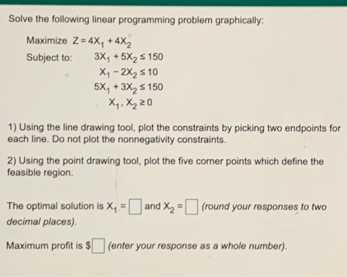Solved Solve the following linear programming problem | Chegg.com