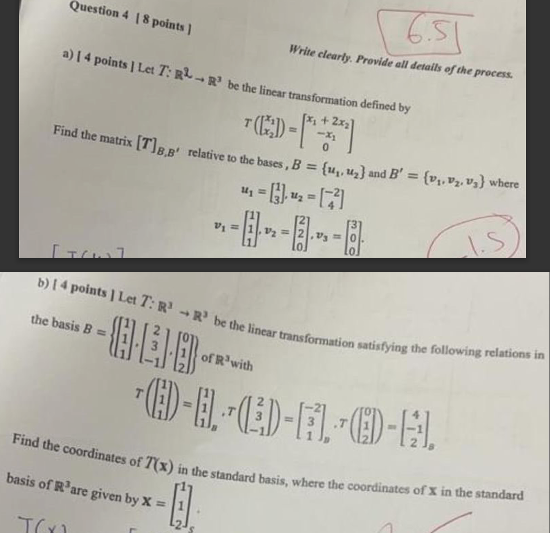 Solved Question 4 [8 ﻿points |Write clearly. Provide all | Chegg.com