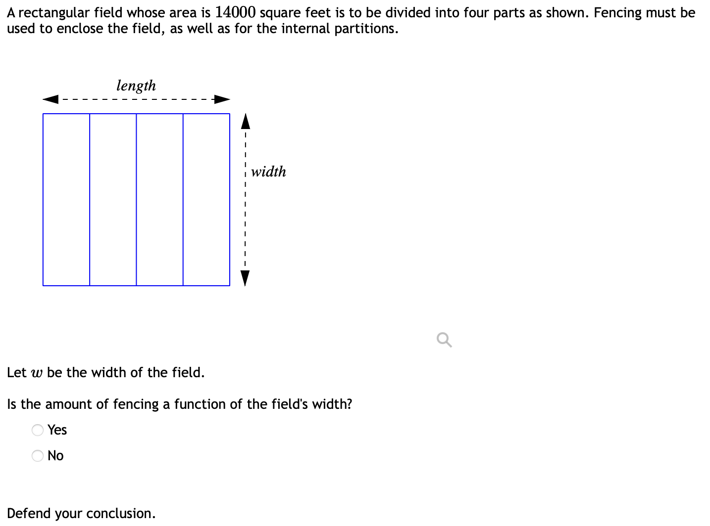 A rectangular field whose area is 14000 ﻿square feet | Chegg.com
