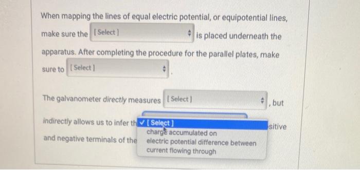 Solved When mapping the lines of equal electric potential, | Chegg.com