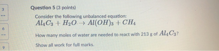 Solved Question 5 (3 points) 3 Consider the following | Chegg.com