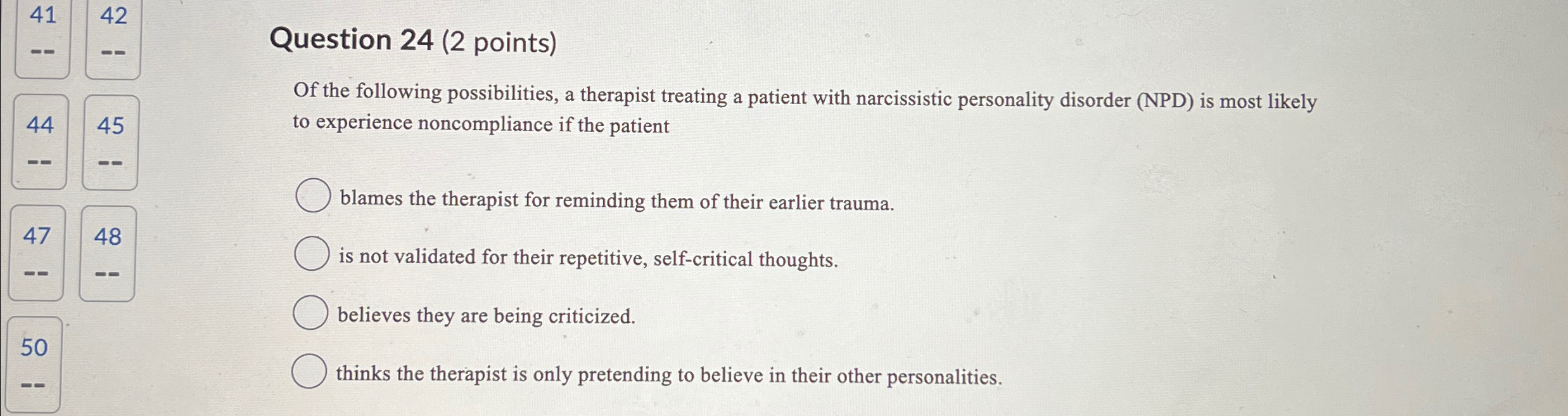 Solved Question 24 (2 ﻿points)Of the following | Chegg.com