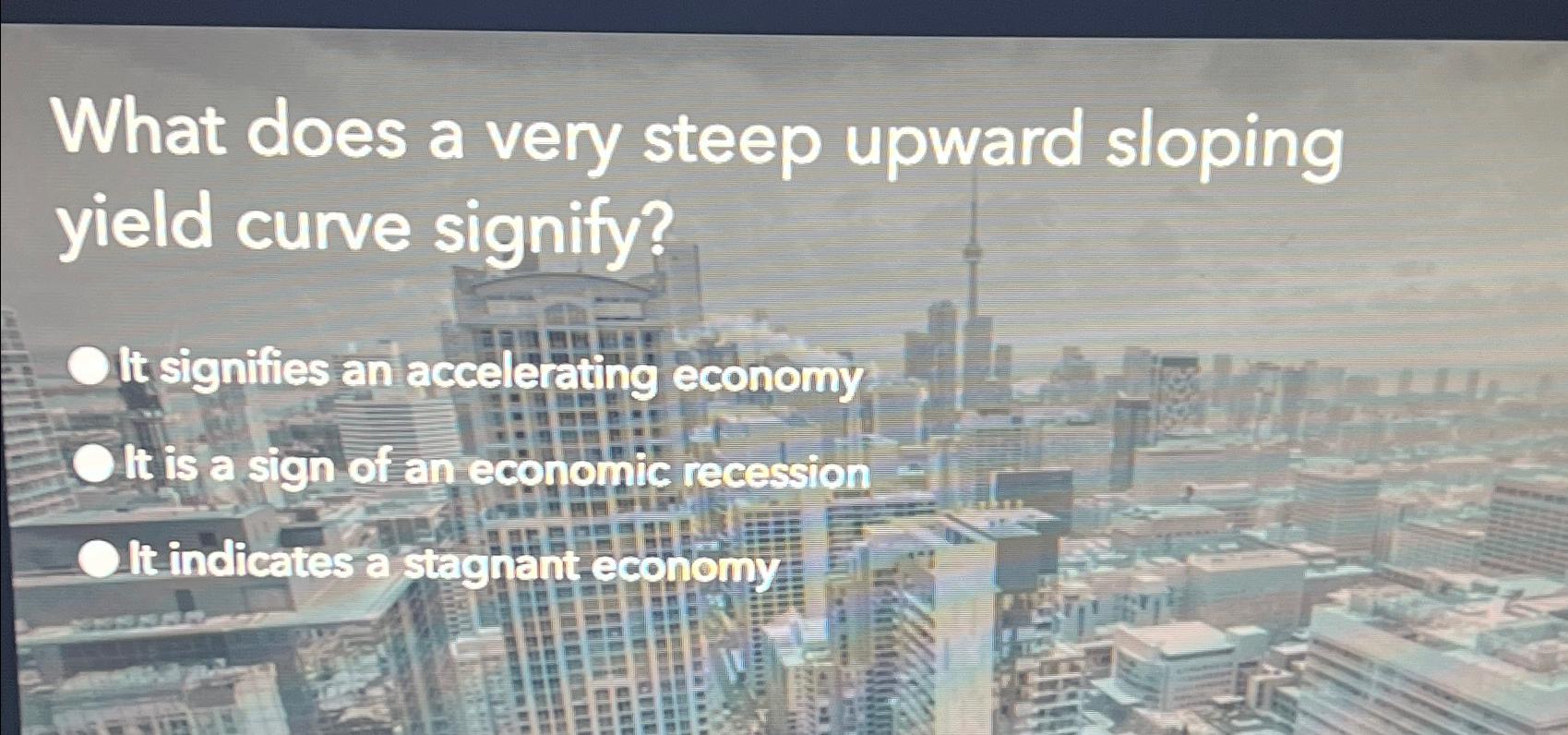 Solved What does a very steep upward sloping yield curve | Chegg.com