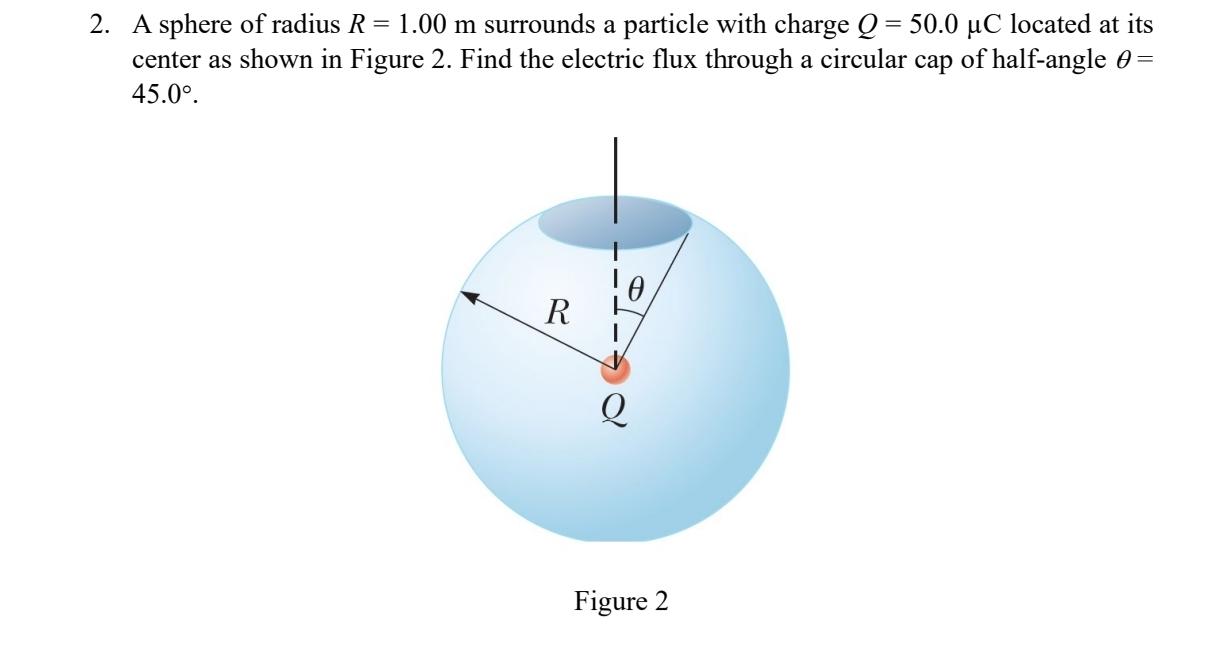 Solved A sphere of radius R=1.00m ﻿surrounds a particle with | Chegg.com