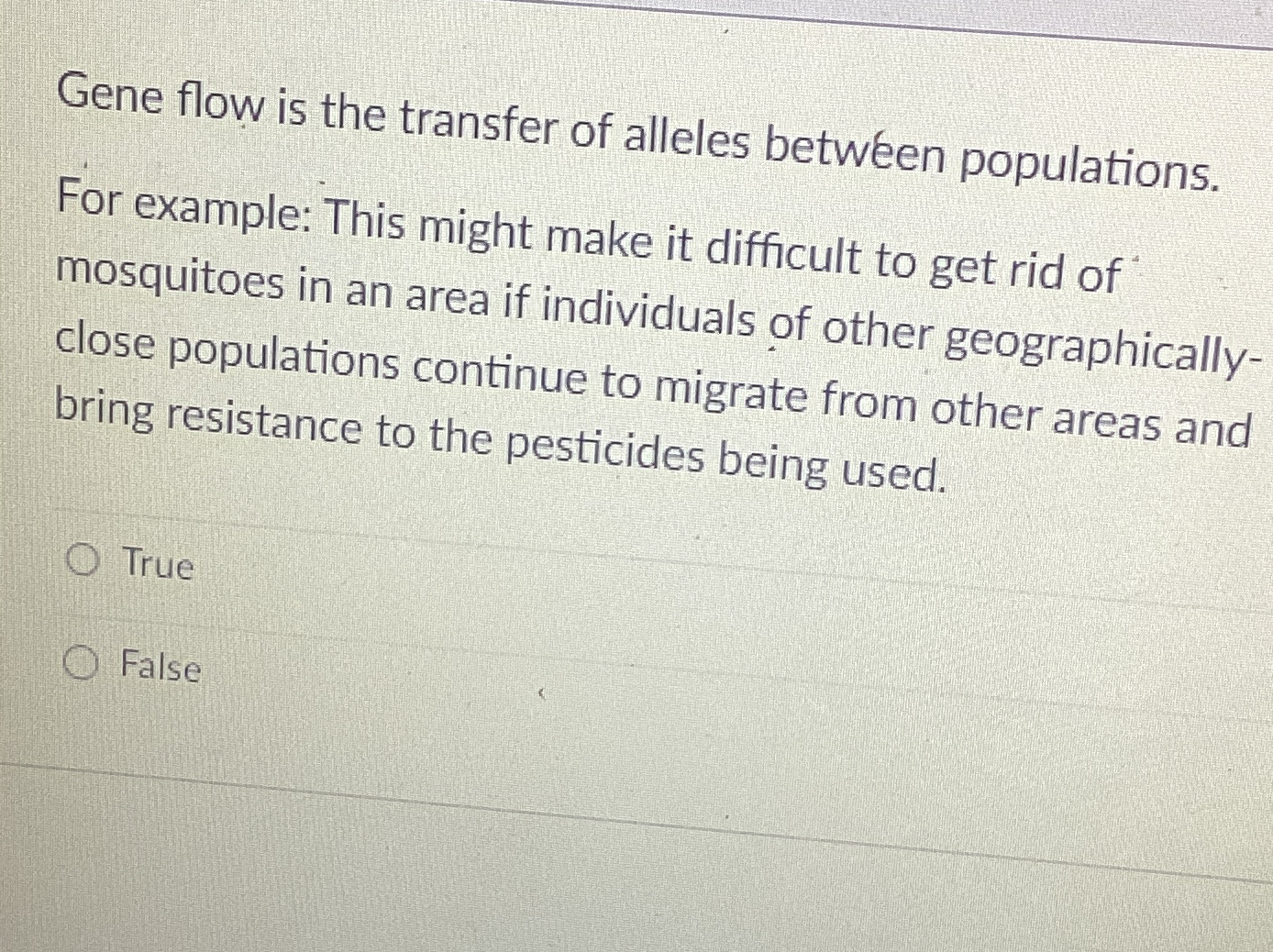 Solved Gene flow is the transfer of alleles between | Chegg.com
