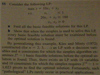 Solved Consider the following LP: max z = 10x1 + x2 s,t, x1 | Chegg.com