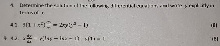 Solved Determine the solution of the following differential | Chegg.com