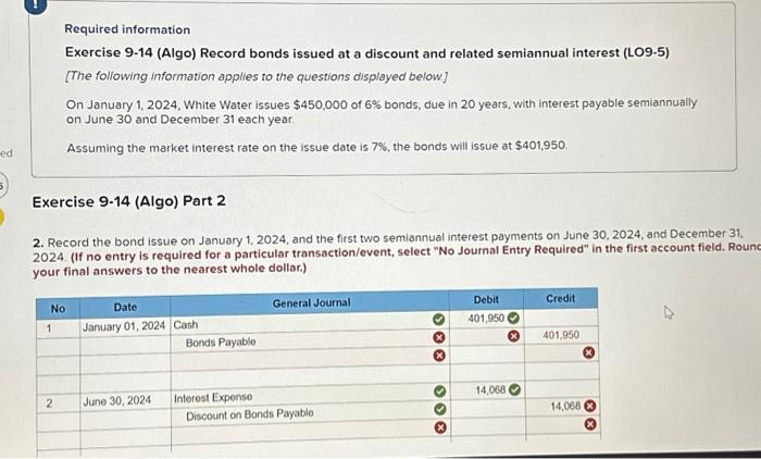 Solved Required information Exercise 9-14 (Algo) Record | Chegg.com