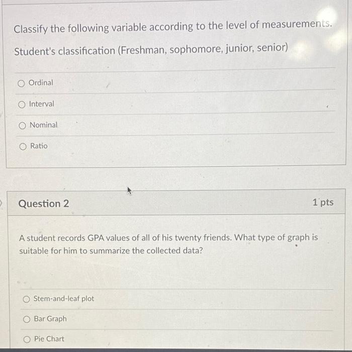 Solved Classify the following variable according to the | Chegg.com