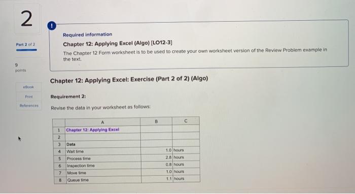 Solved 2 Part 2 of 2 Required information Chapter 12: | Chegg.com Solved 2 Part 2 of 2 Required information Chapter 12: | Chegg.com