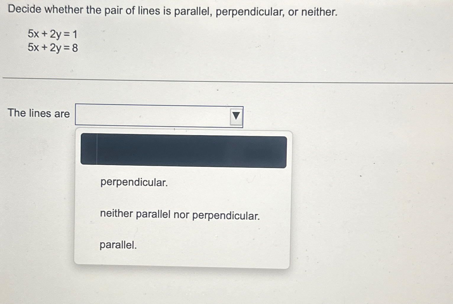 Decide whether the pair of lines is parallel, | Chegg.com