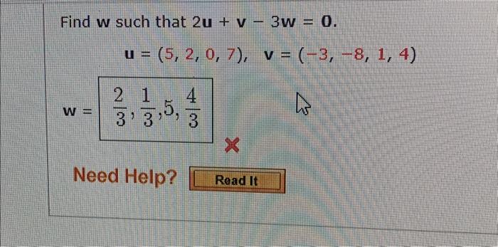 Solved Find u+v,2v,u−v, and 3u−2v u=(4,−2,5,4),v=(0,2,2,1) | Chegg.com