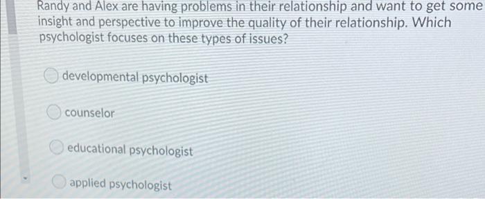 Solved Randy and Alex are having problems in their | Chegg.com