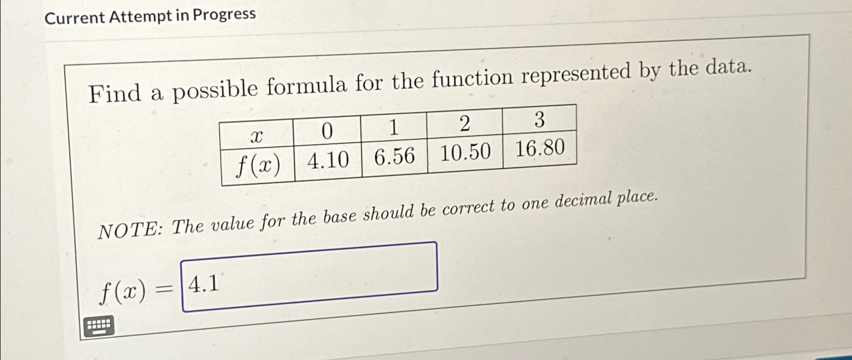 Solved Current Attempt in ProgressFind a possible formula | Chegg.com