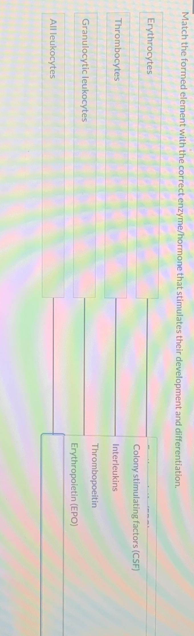 Solved Match the formed element with the correct | Chegg.com