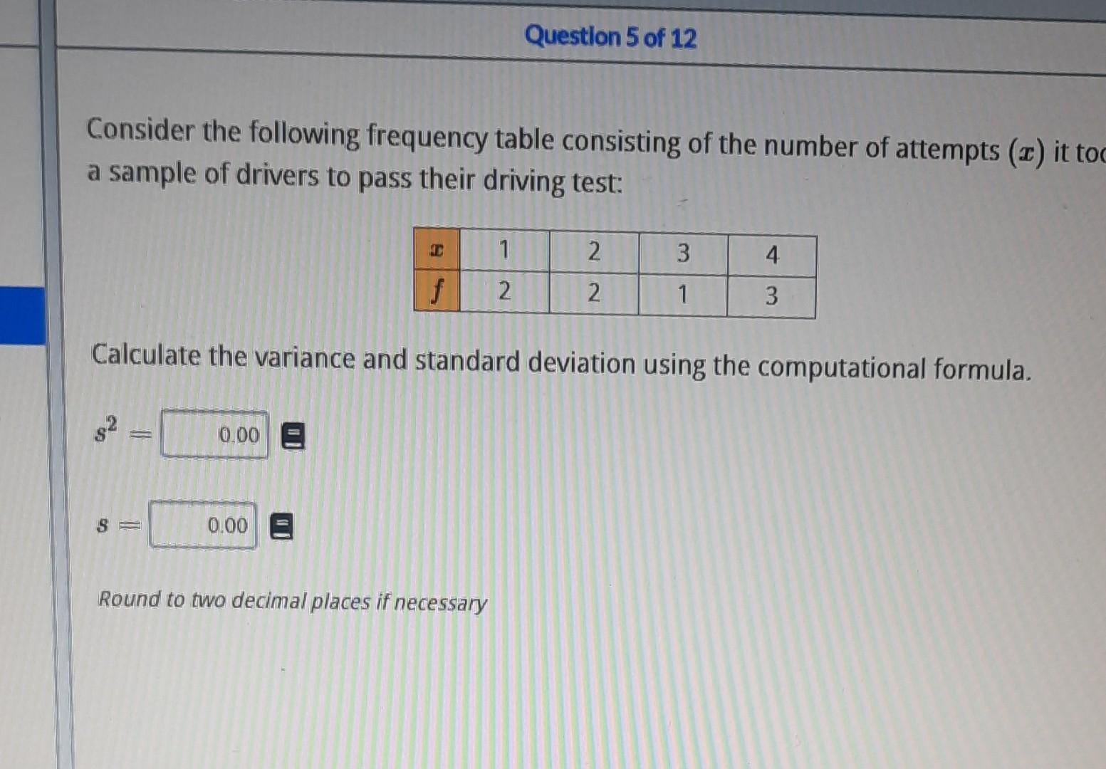 Solved Consider the following frequency table consisting of | Chegg.com