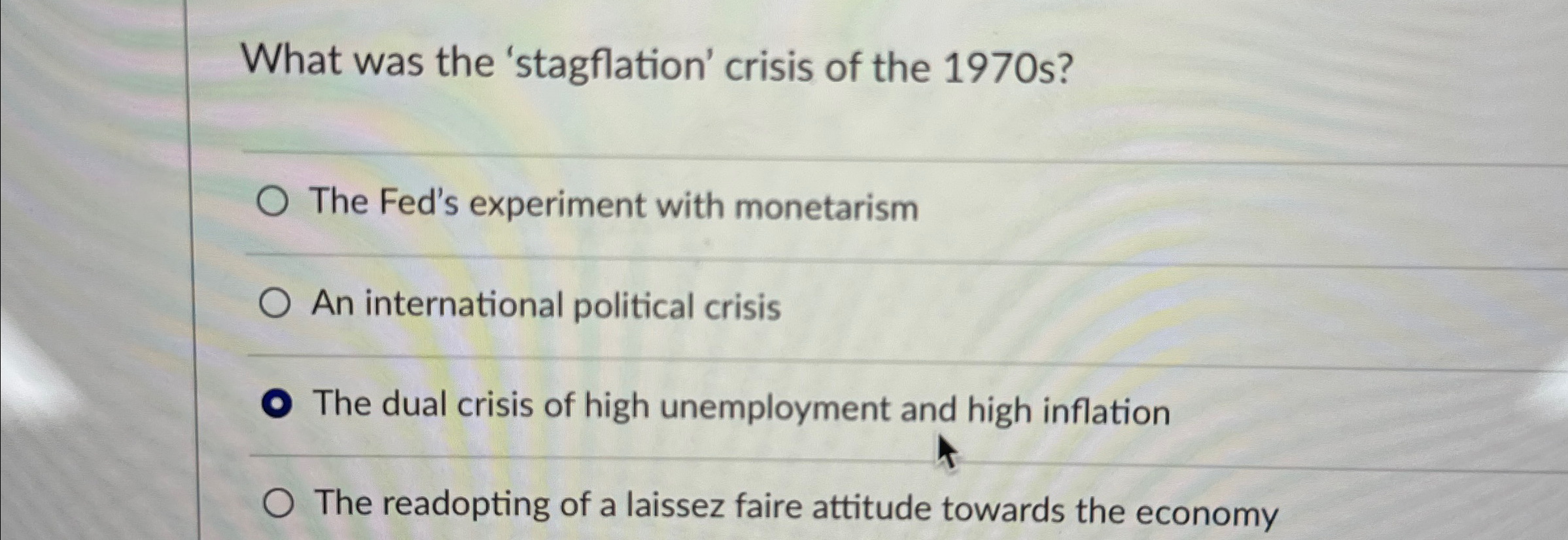 Solved What was the 'stagflation' crisis of the 1970 ﻿s?The | Chegg.com