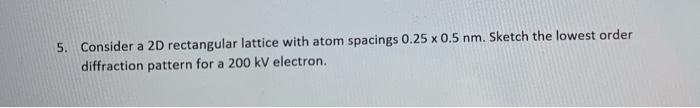 Solved 5. Consider a 2D rectangular lattice with atom | Chegg.com