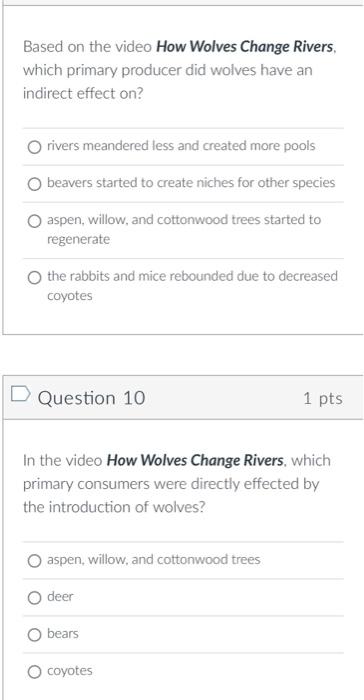 Based on the video How Wolves Change Rivers, which | Chegg.com