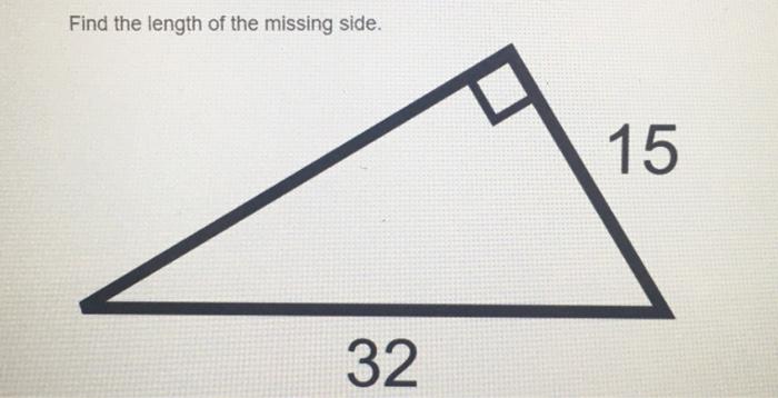 Solved Find the length of the missing side. | Chegg.com