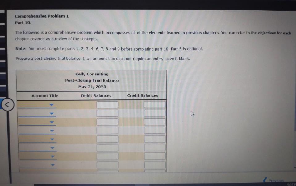 Solved Comprehensive Problem Part 9: The following is a | Chegg.com Solved Comprehensive Problem Part 9: The following is a | Chegg.com