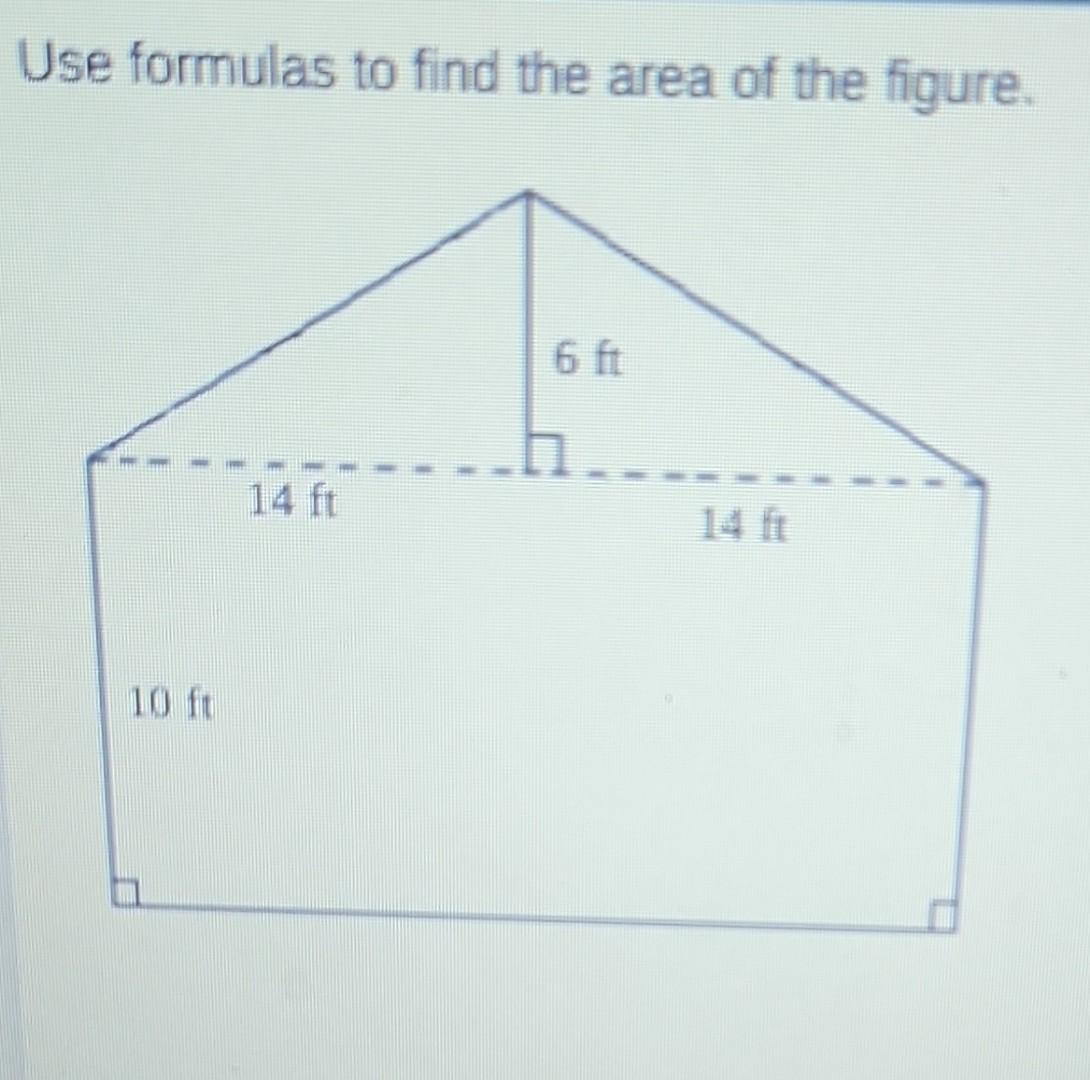 Solved Use formulas to find the area of the figure. 14 ft 10 | Chegg.com