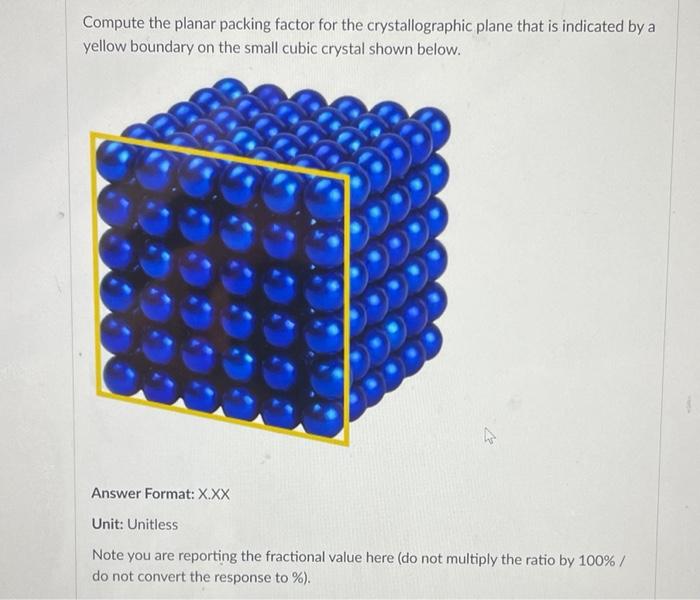 Solved Compute the planar packing factor for the | Chegg.com