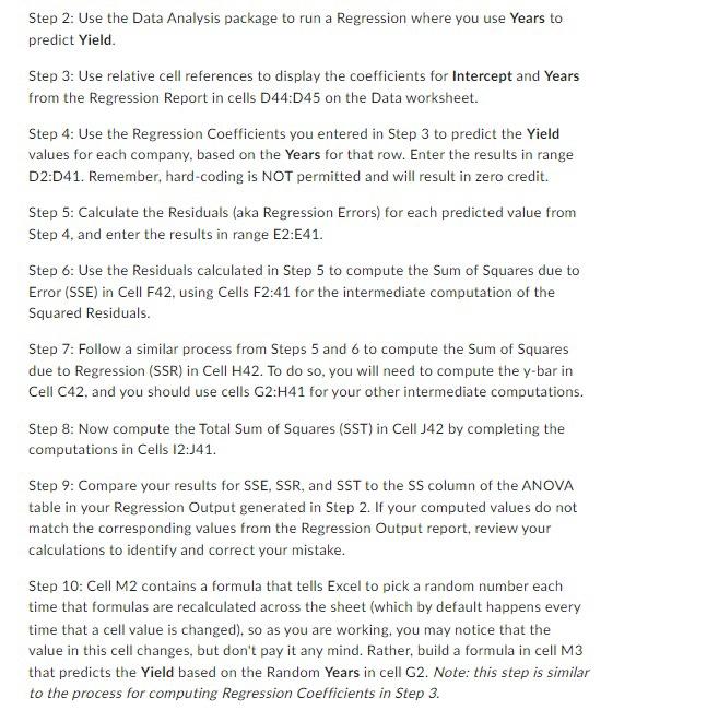 Solved Step 2: Use the Data Analysis package to run a | Chegg.com
