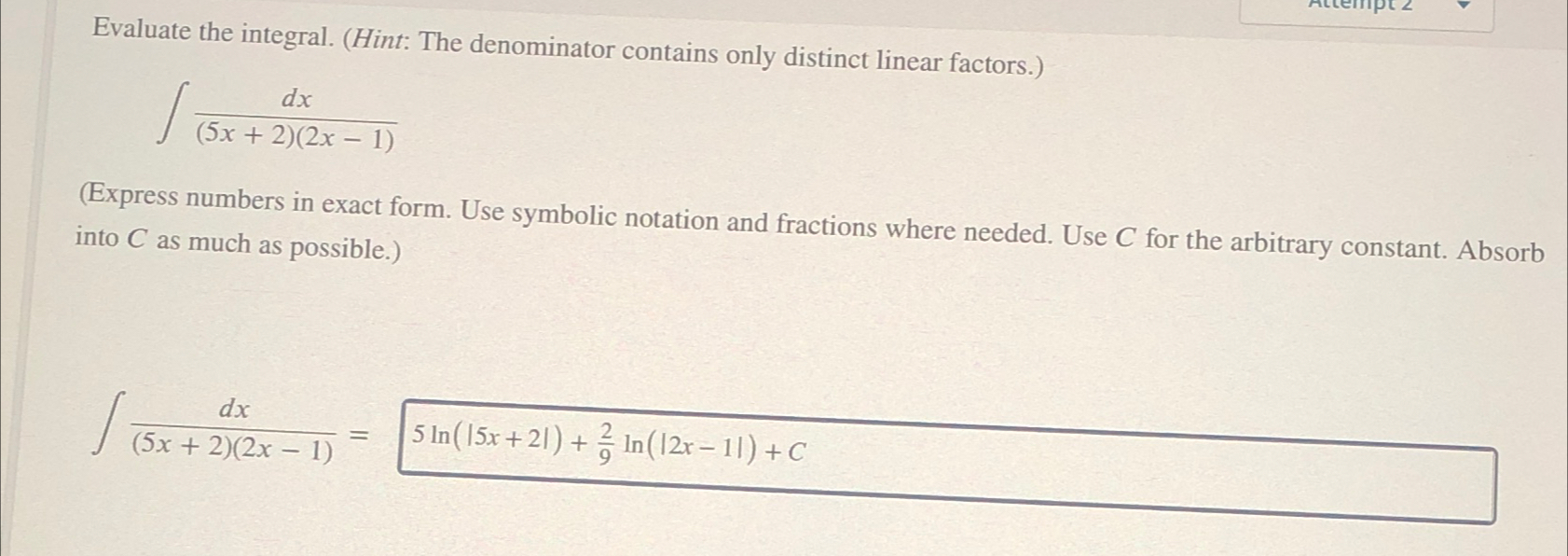 Solved Evaluate the integral. (Hint: The denominator | Chegg.com