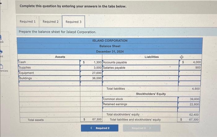 Solved Prepare the income statement for Island | Chegg.com