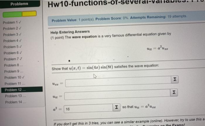 Solved Problems Hw10 Functions Of Severai Van Problem Value 
