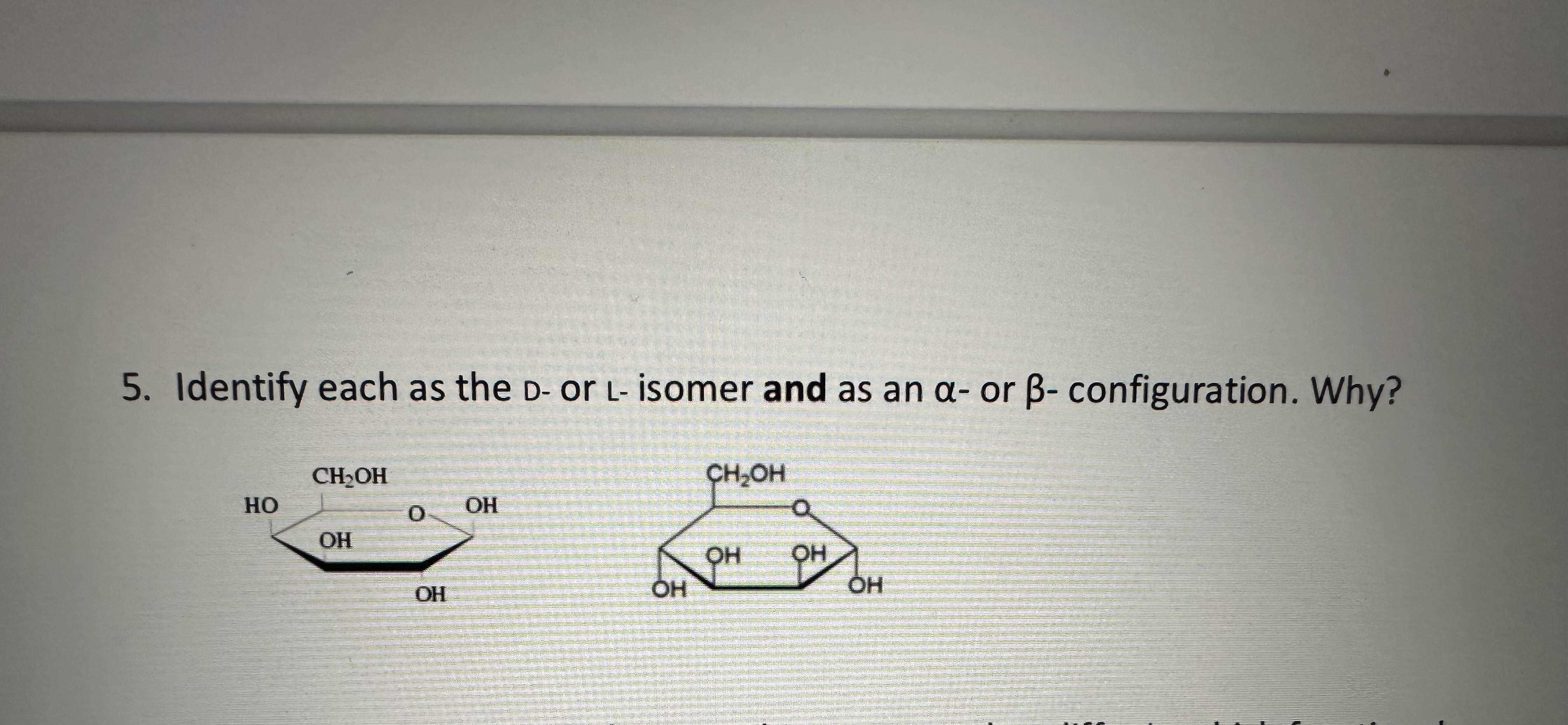Identify each as the D - ﻿or L - ﻿isomer and as an | Chegg.com