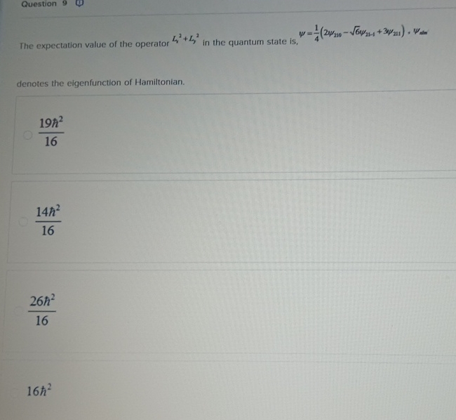 Solved Question 9the Expectation Value Of The Operator